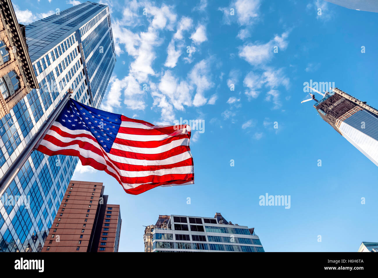 American flag fluttering in the wind hi-res stock photography and ...