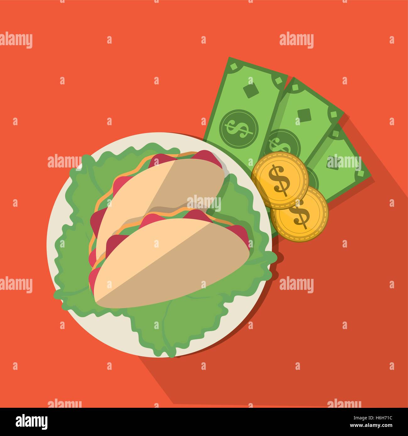 Money for food Stock Vector Images - Alamy