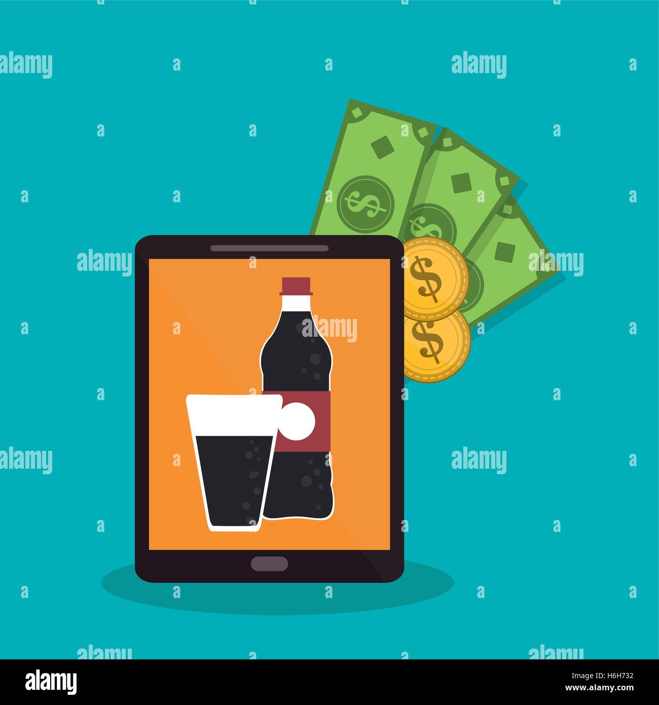 Soda and tablet of fast food concept Stock Vector Image & Art - Alamy