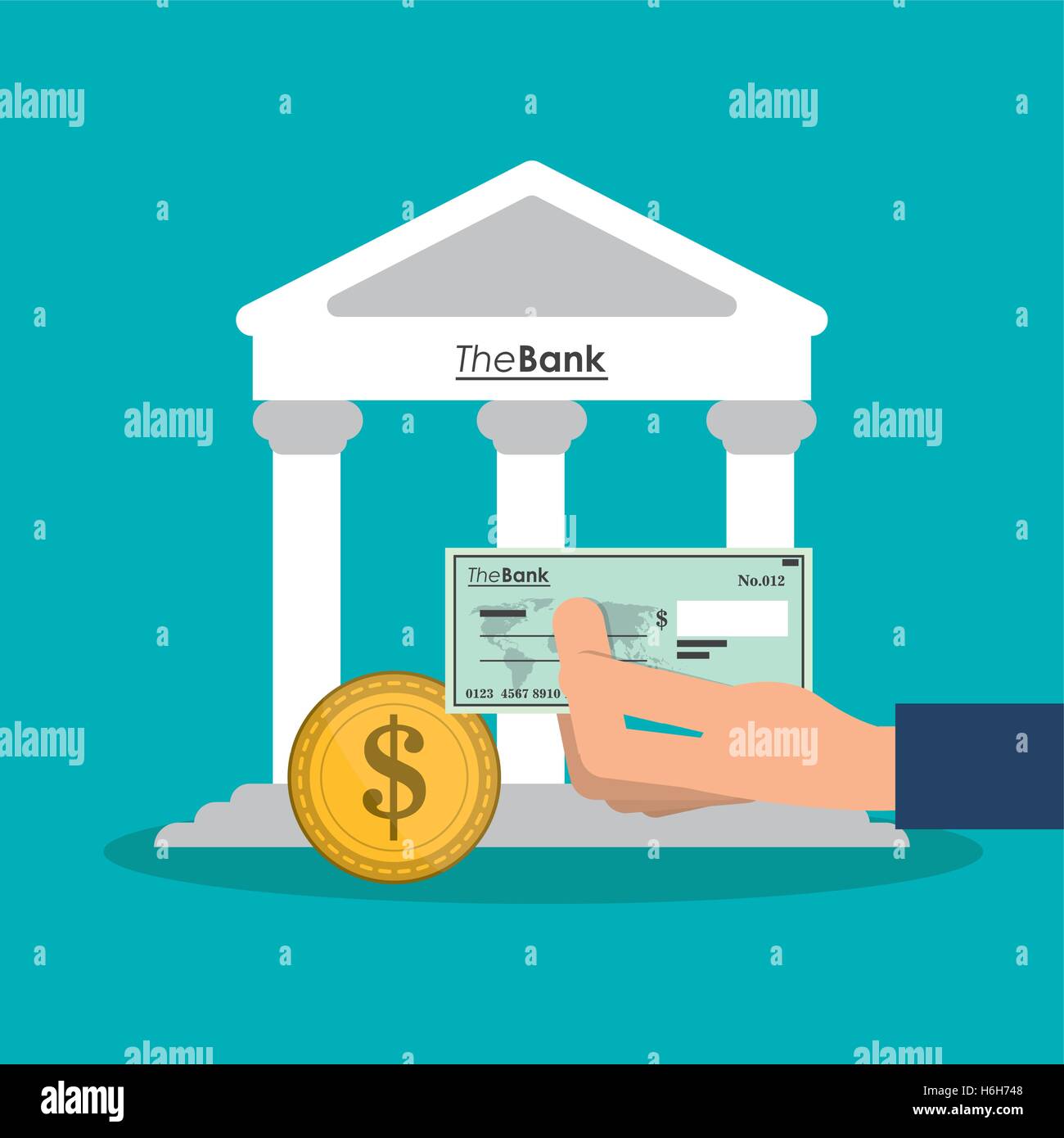 Bank coin and check of money concept Stock Vector Image & Art - Alamy