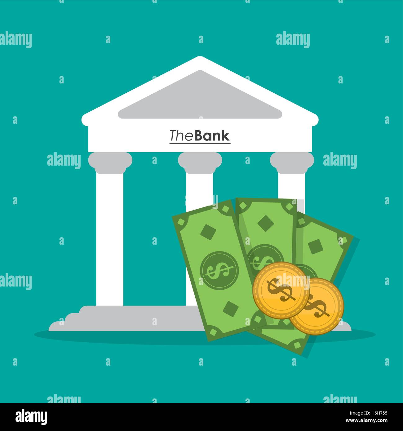 Bills coins money Stock Vector Images - Alamy