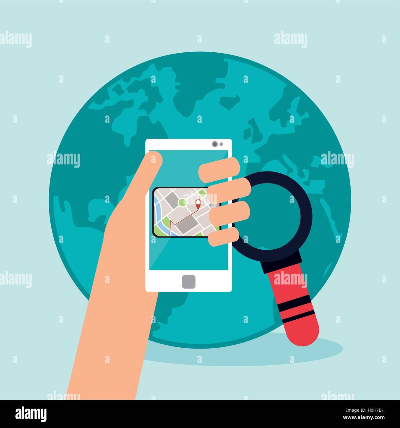 Smartphone and gps map design Stock Vector Image & Art - Alamy