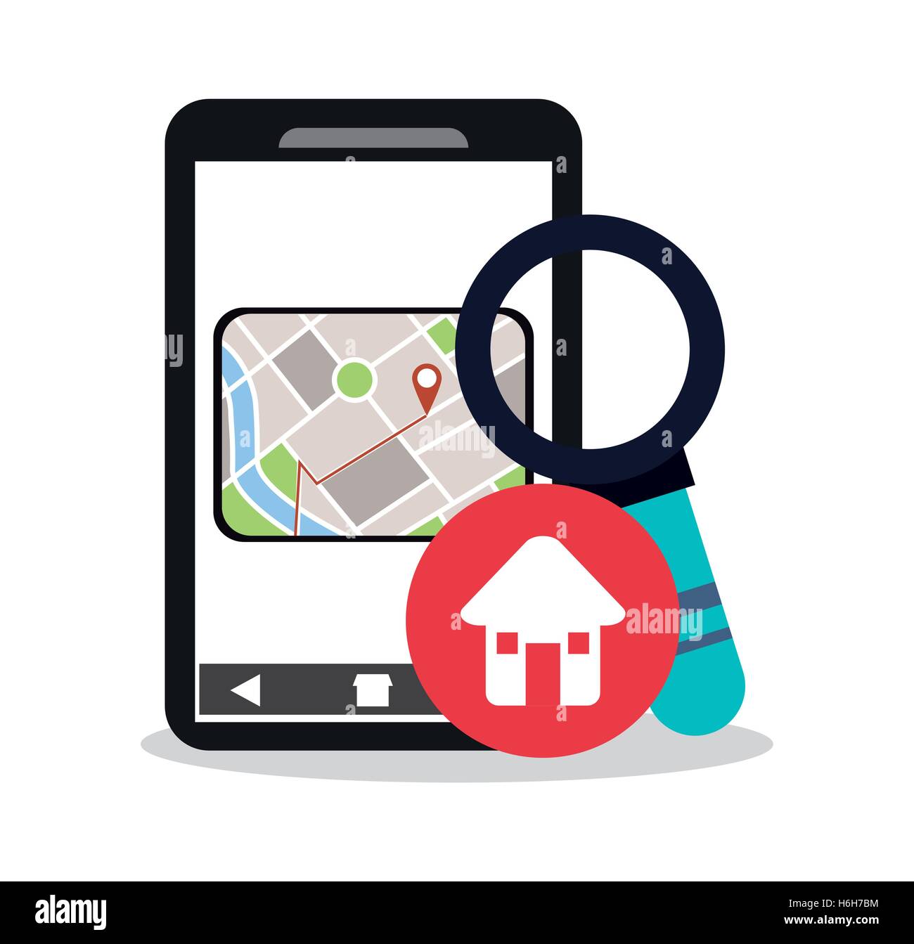 Smartphone and gps map design Stock Vector Image & Art - Alamy