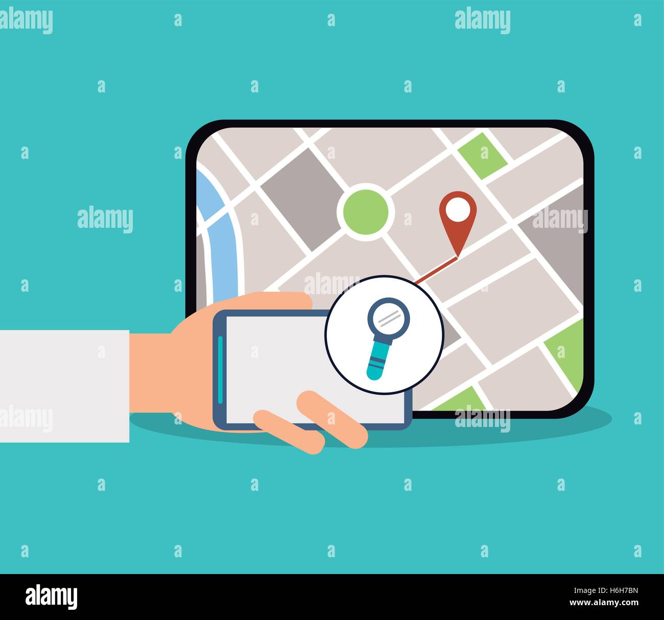 Smartphone and gps map design Stock Vector Image & Art - Alamy