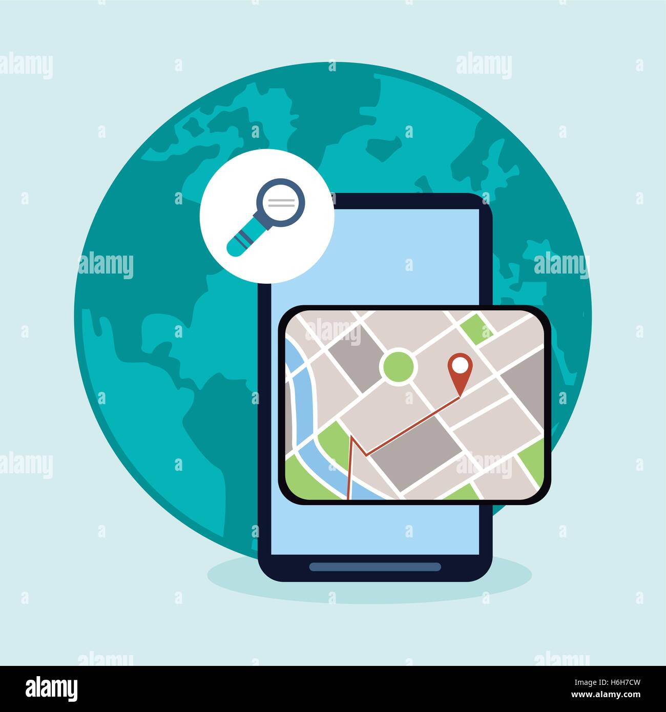Smartphone and gps map design Stock Vector Image & Art - Alamy