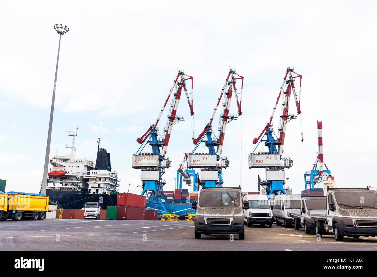 View of a commercial port Stock Photo - Alamy