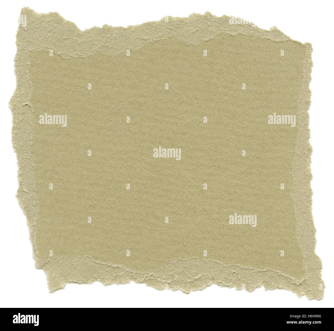 Texture of sand brown fiber paper with torn edges. Isolated on white ...