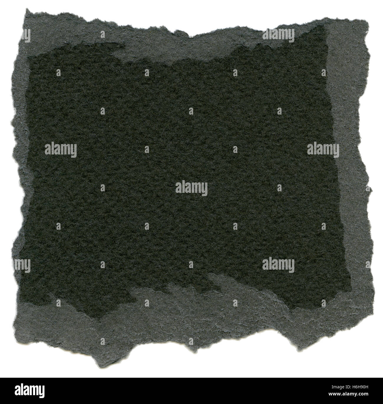 Texture of air Davy's gray fiber paper with torn edges. Isolated on ...