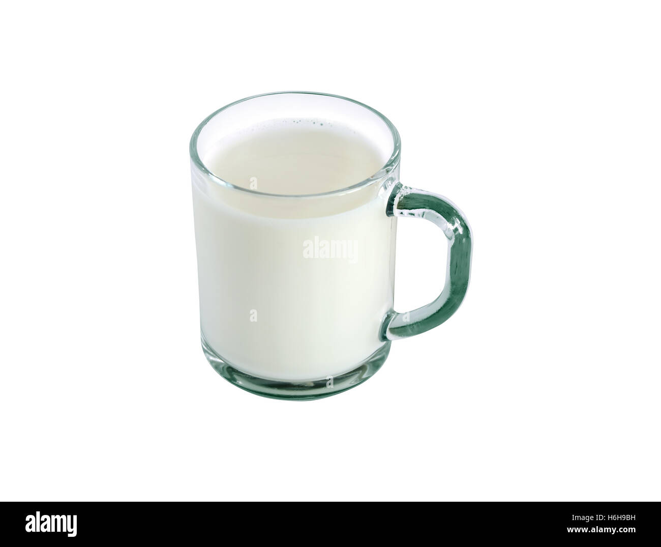 Glass cup of milk on white background. Isolated with clipping path ...