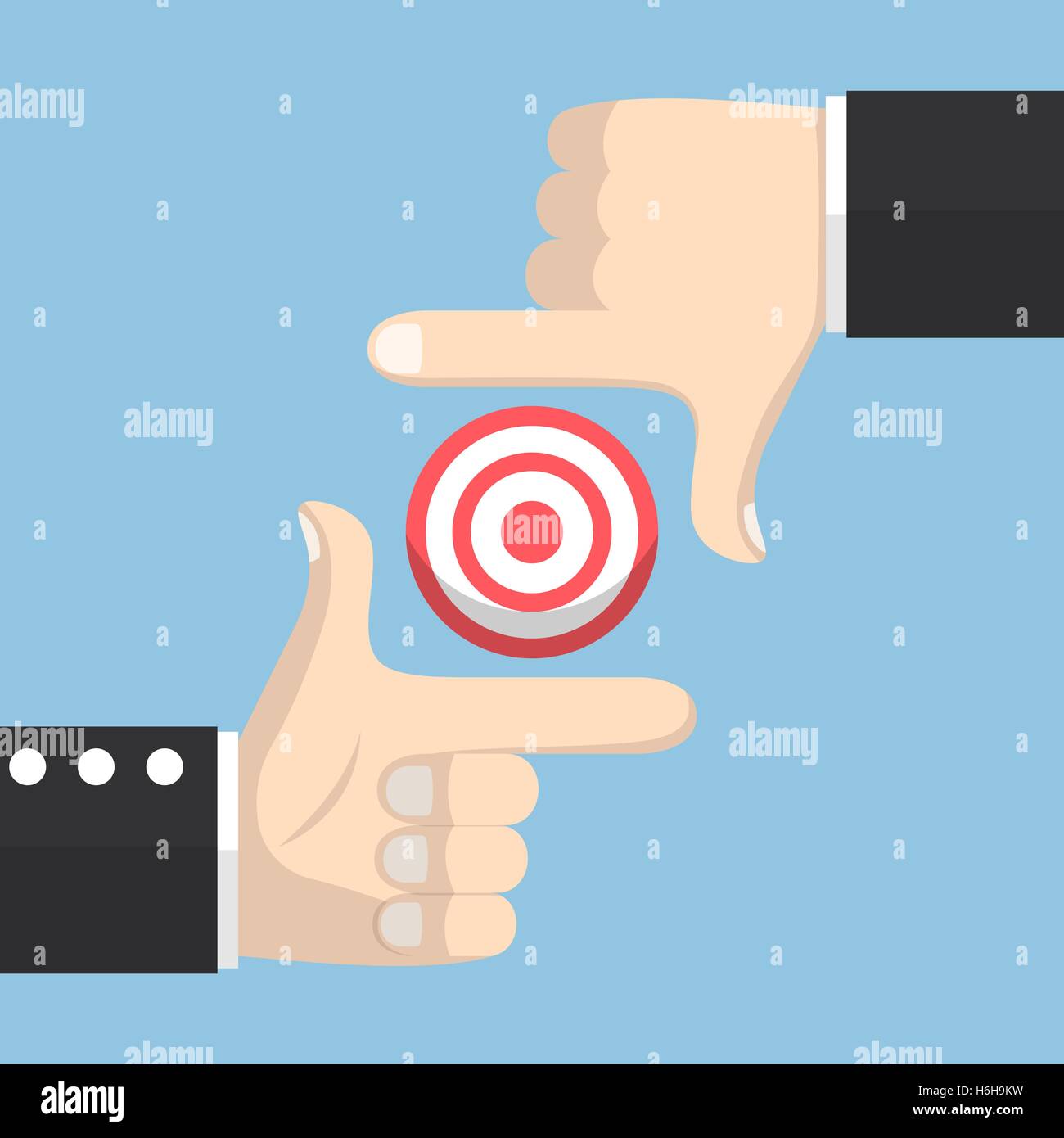 Businessman hands forming a frame and focus on target, business target ...