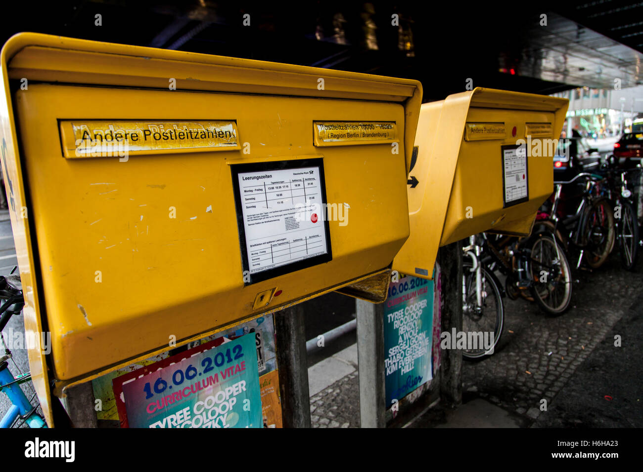 Yellow post boxes in Berlin Stock Photo - Alamy