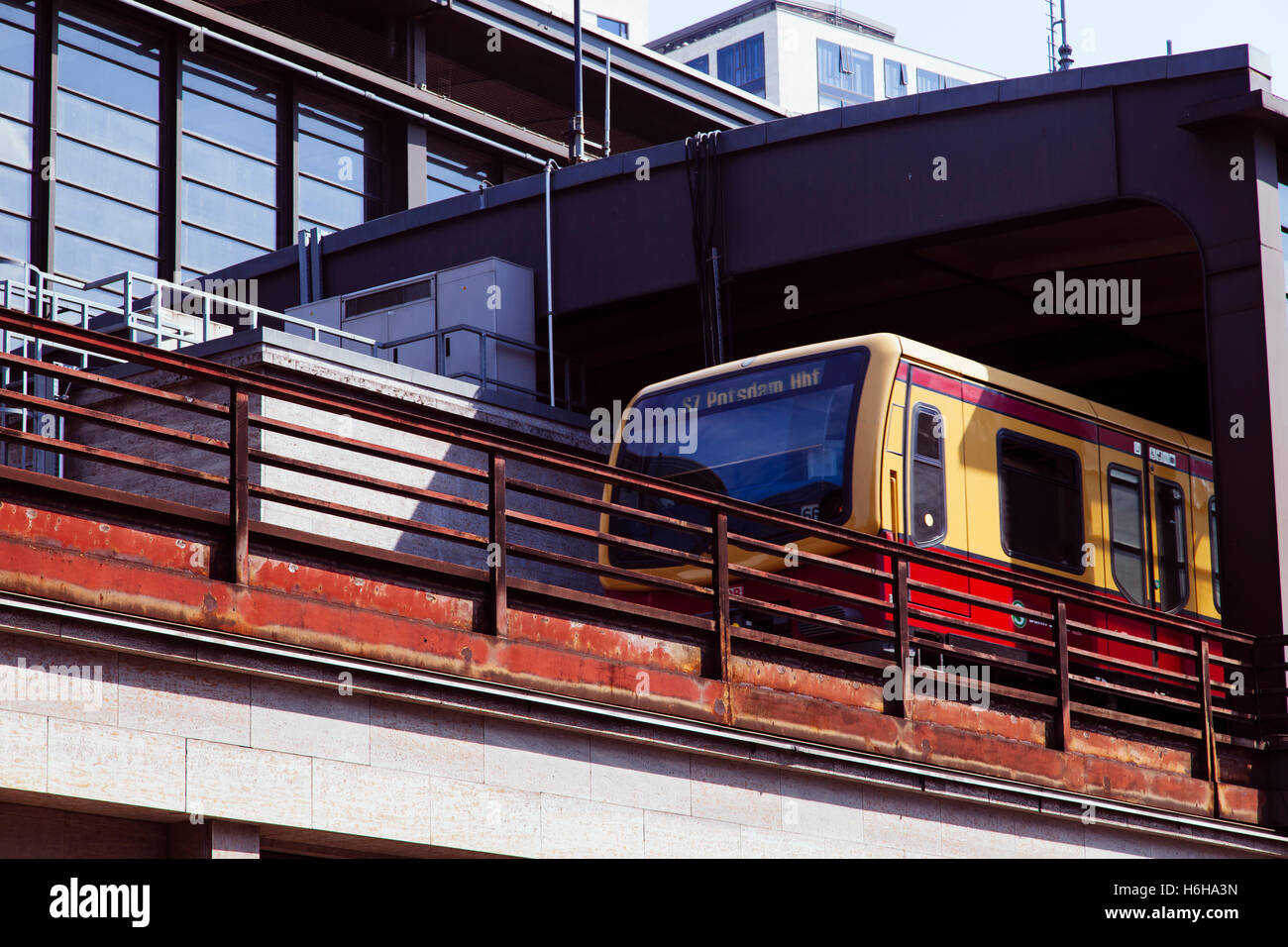 S-bahn train arriving to a station in Berlin Stock Photo - Alamy