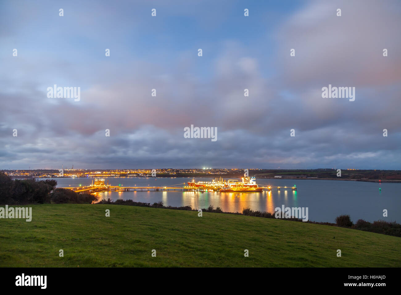Oil Tankers at the Valero terminal on Milford Haven, Pembroke Stock ...