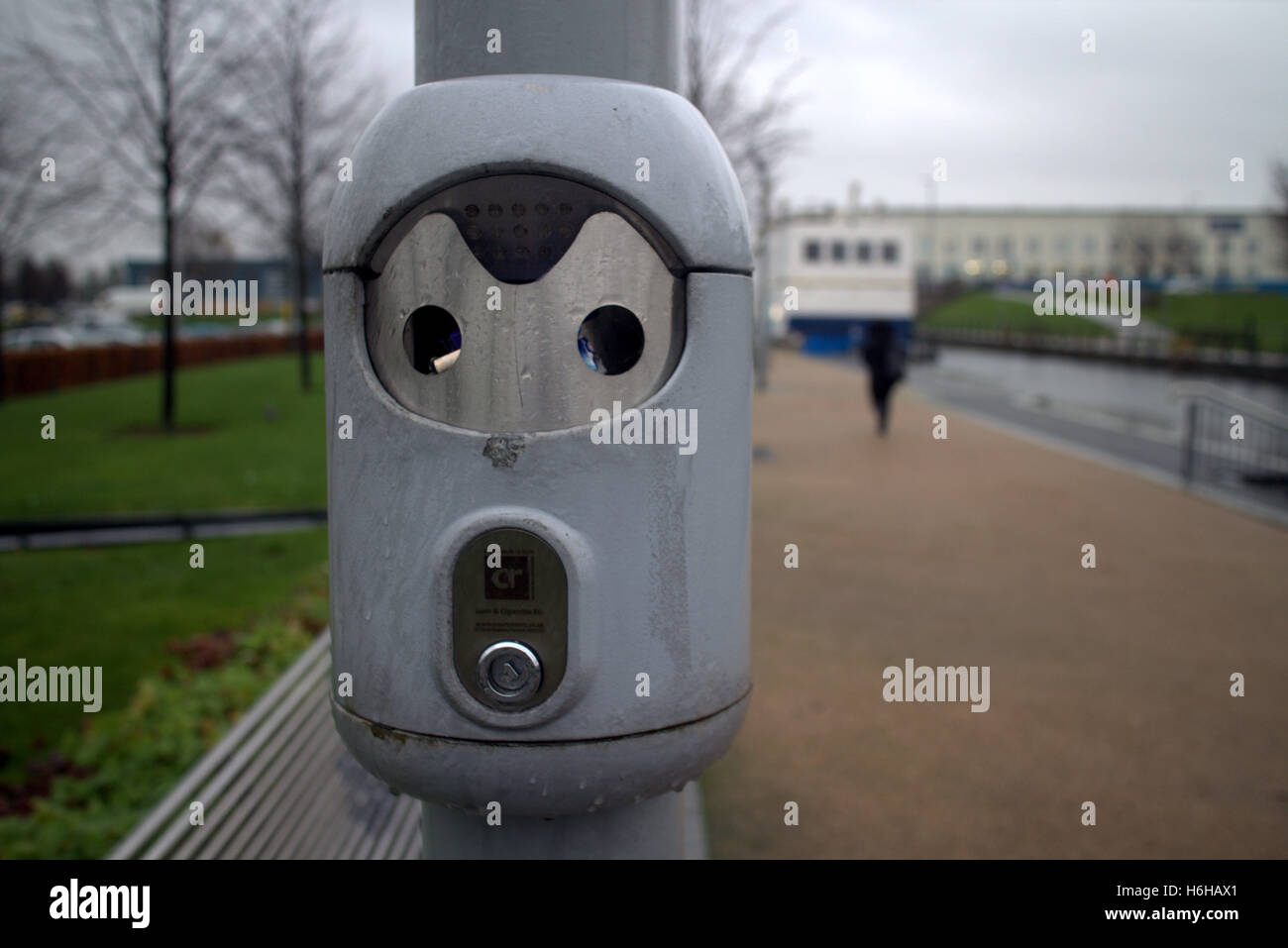 Funny cyberman dr doctor who city lighting fitting Stock Photo - Alamy