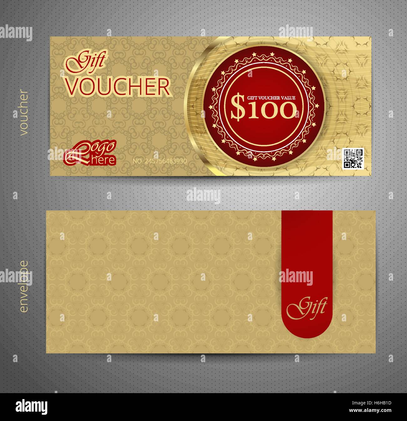 Voucher template with premium vintage pattern. vector Stock Vector ...