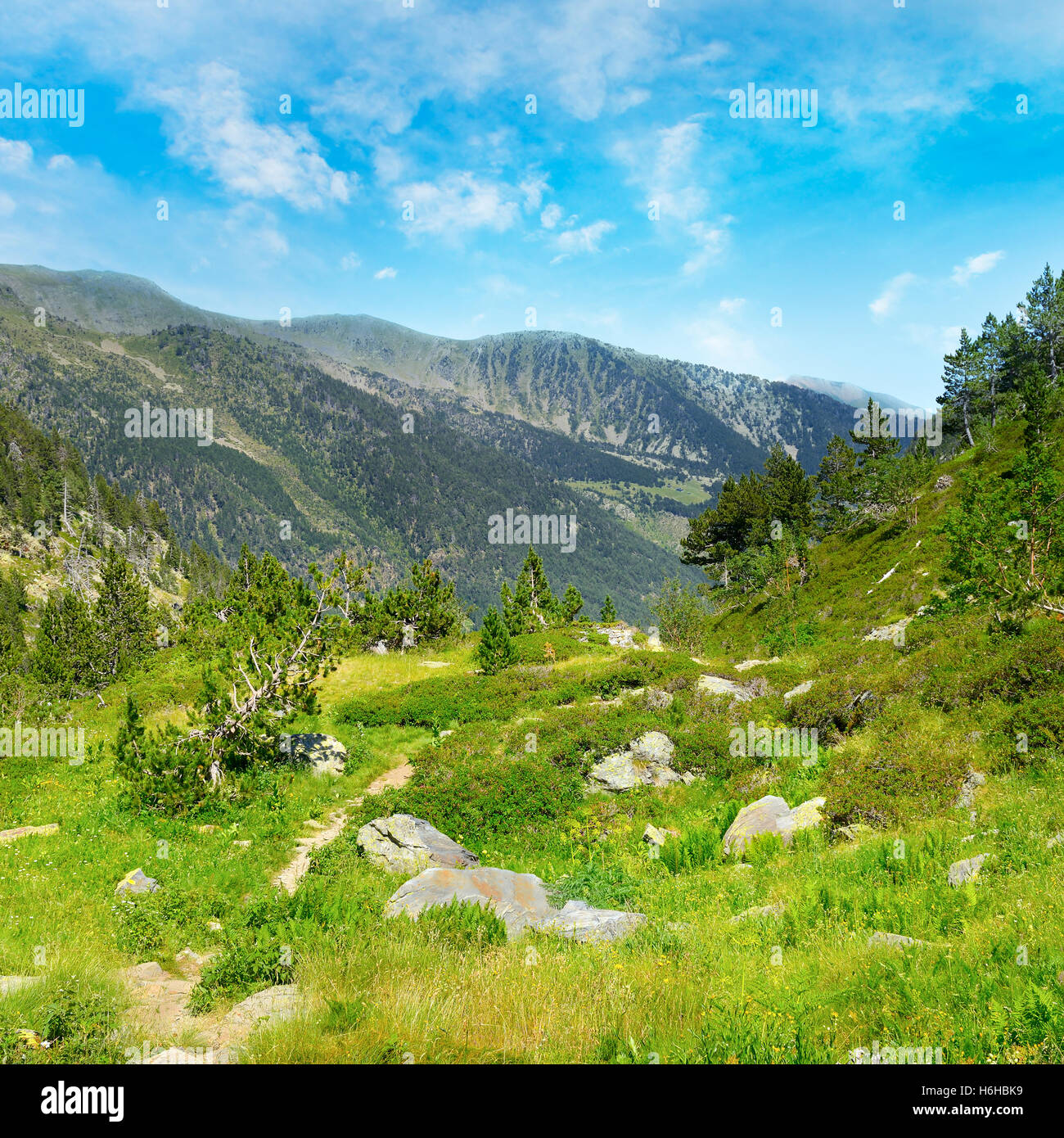 Andorra, Pyrenees. Picturesque valley in high mountains Stock Photo - Alamy