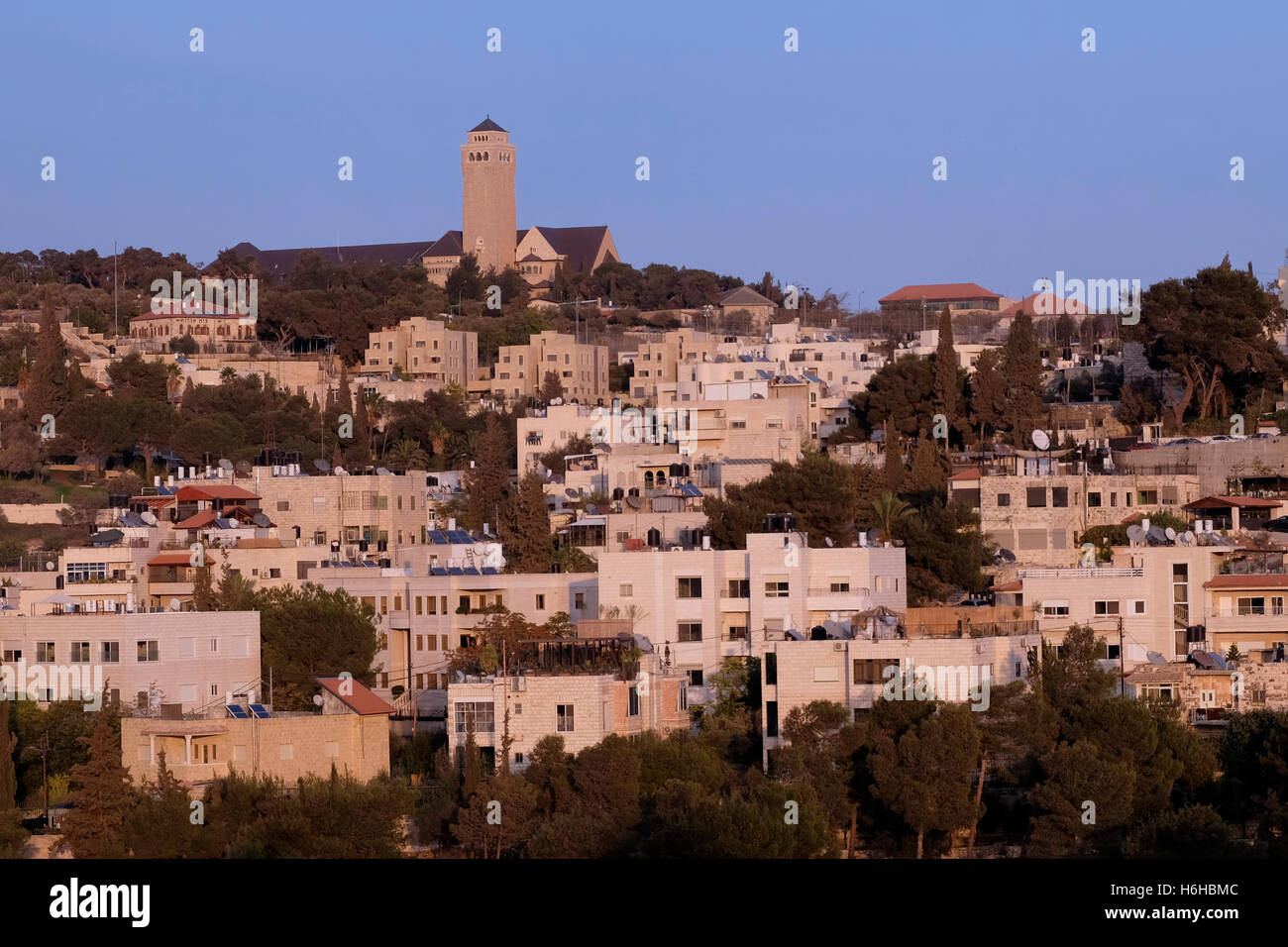 View of Augusta Victoria Compound a church-hospital complex and the ...