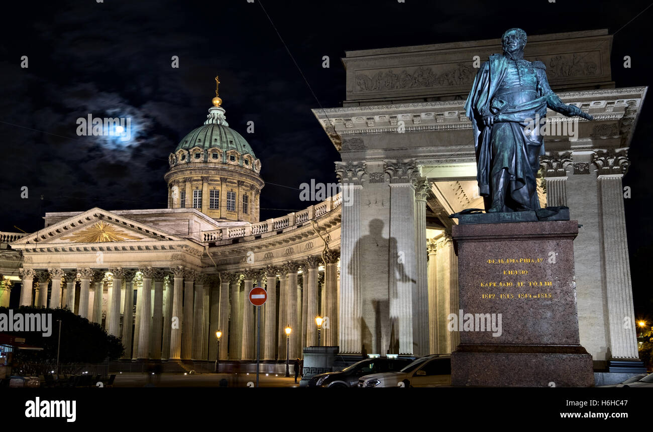 Sculpture of Barklay de Tolly before Kazan Cathedral in Saint ...