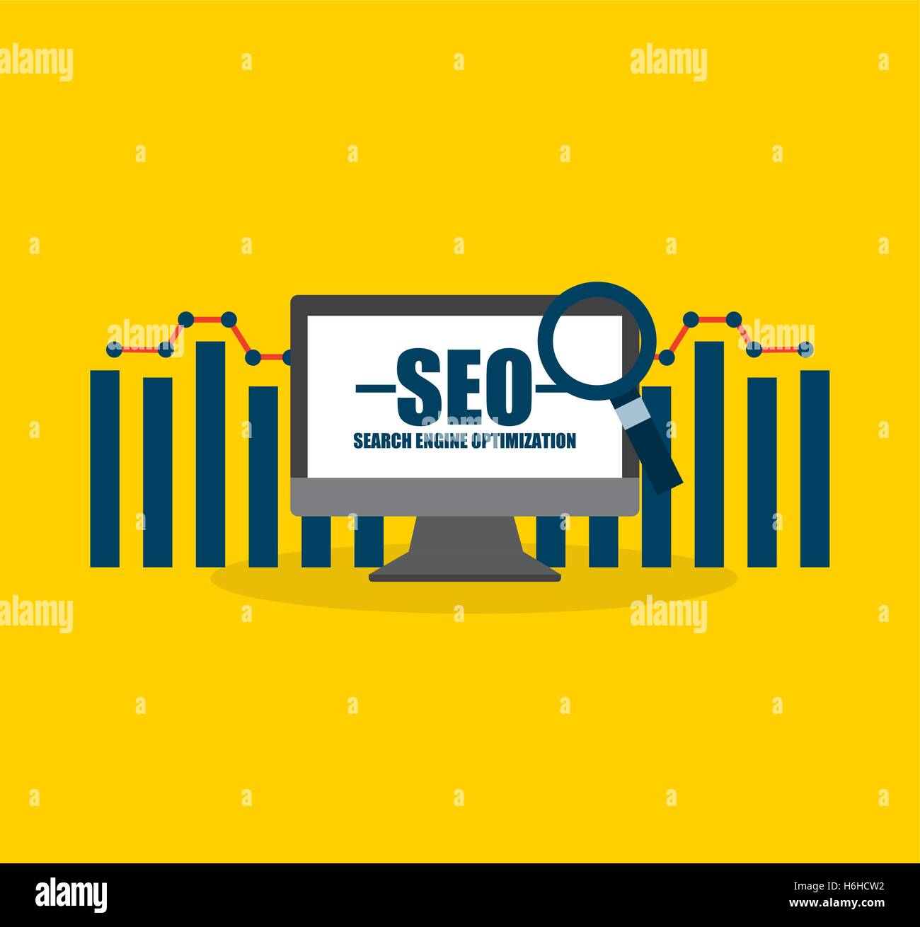 search engine optimization flat icons vector illustration design Stock ...