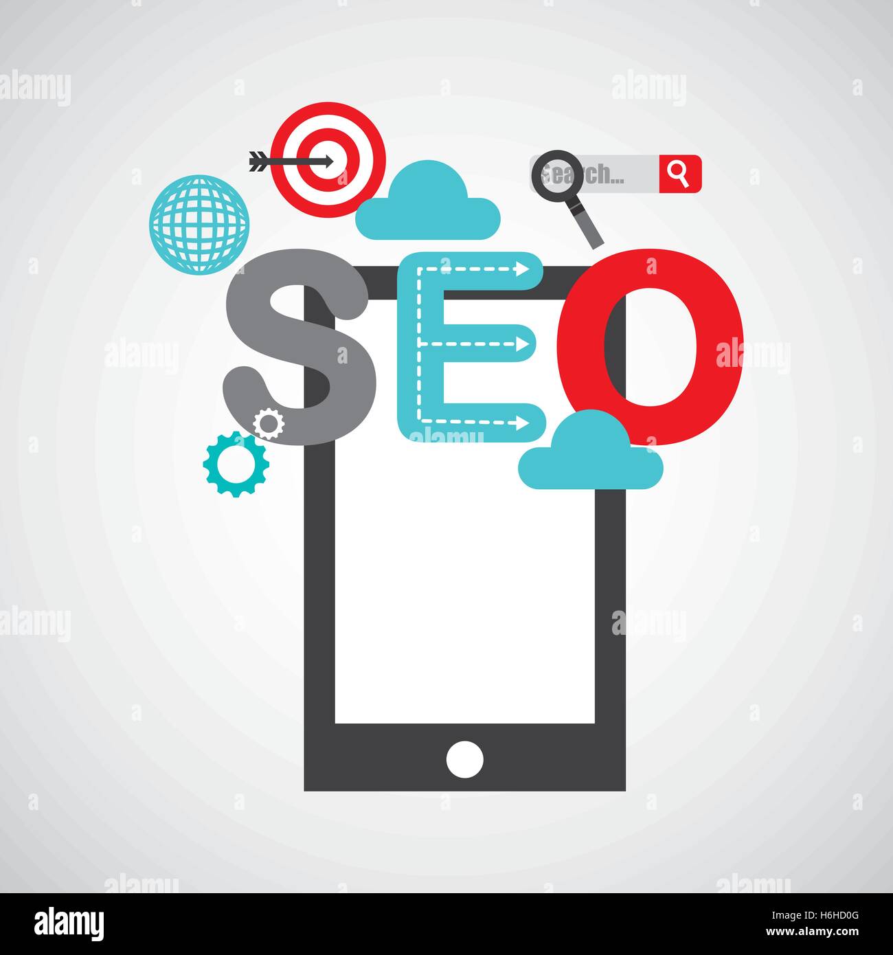 search engine optimization flat icons vector illustration design Stock ...