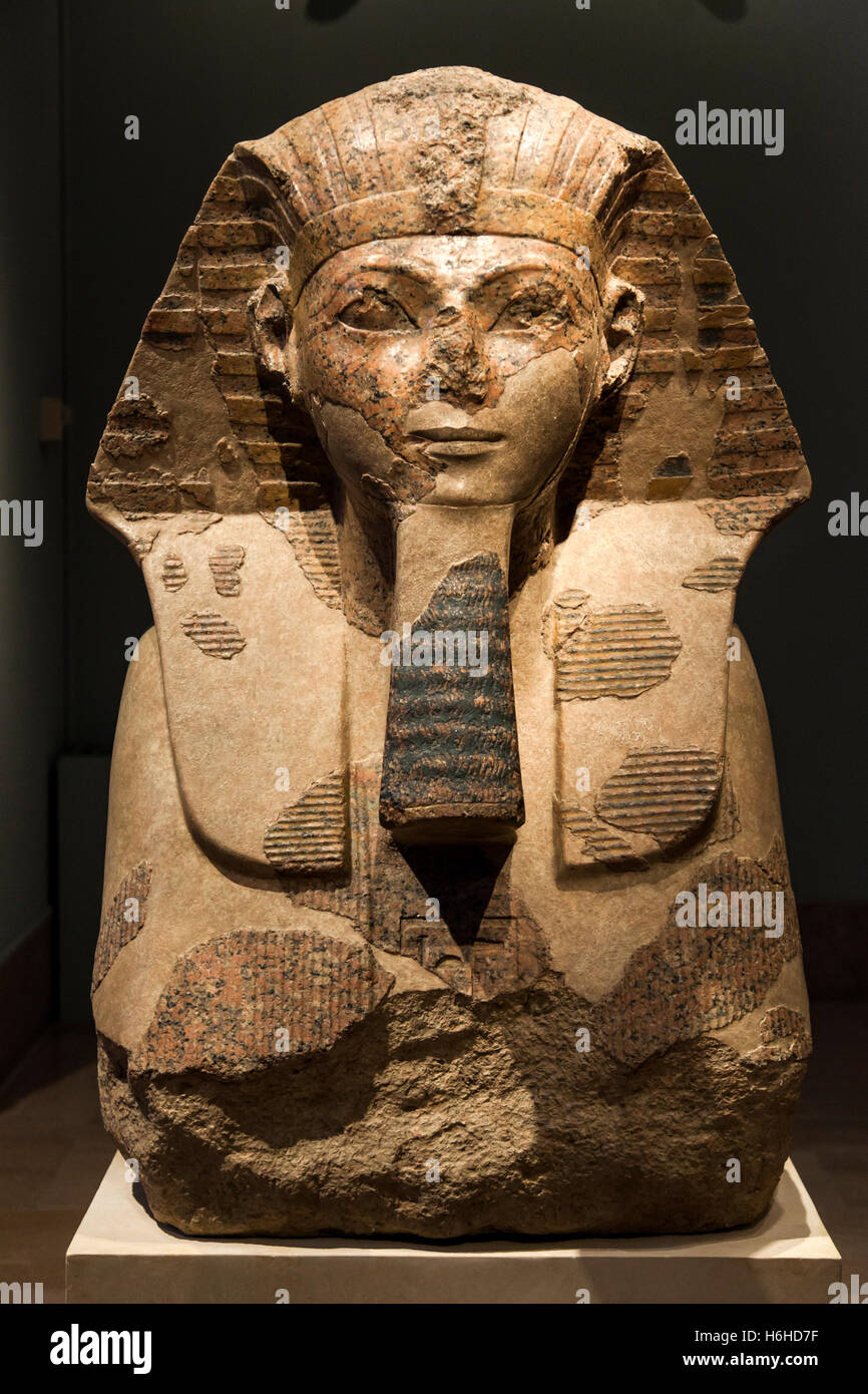NEW-YORK - NOV 10: Ancient Egyptian sculpture on dispaly in the ...