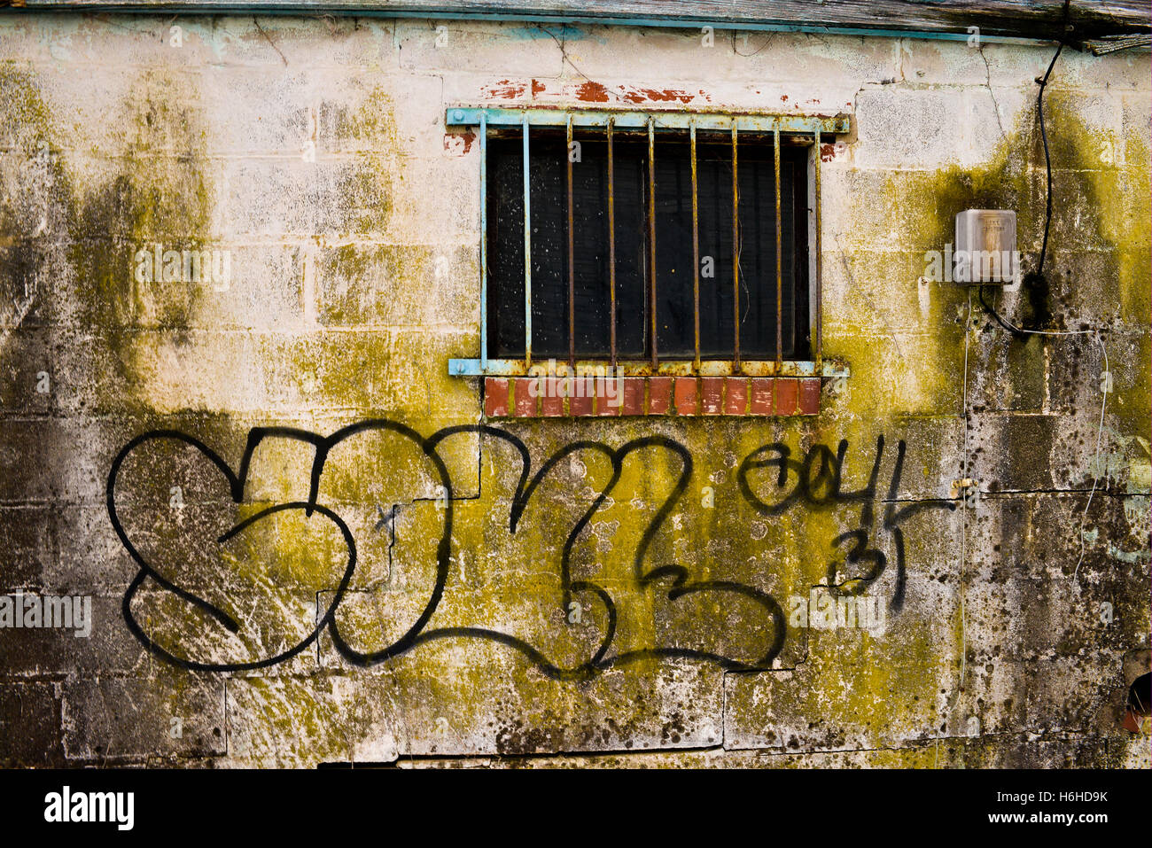 graffiti, old home, brick wall with graffiti Stock Photo - Alamy
