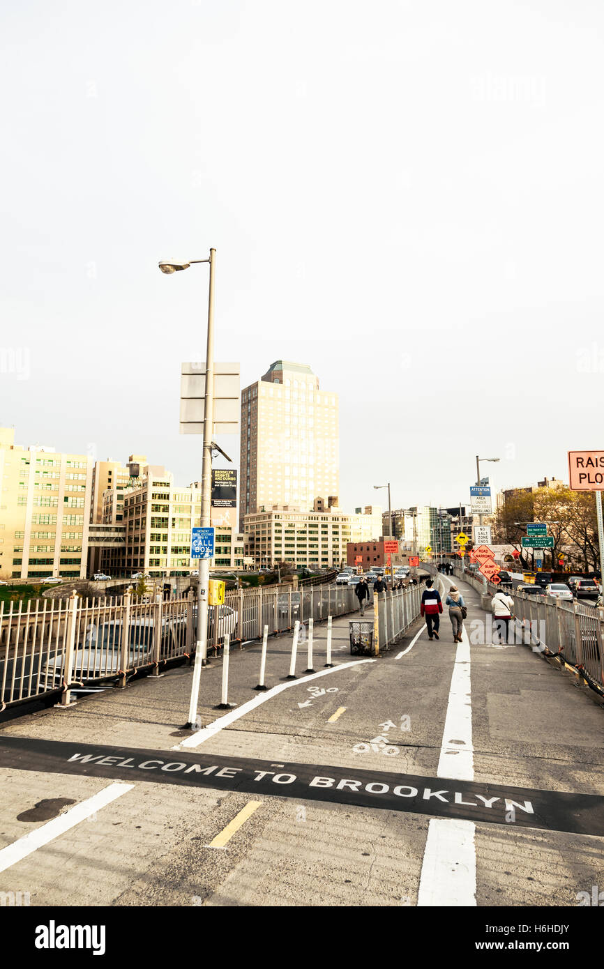 NEW-YORK - NOV 15: Sign saying welcome to Brooklyn on the Brooklyn ...