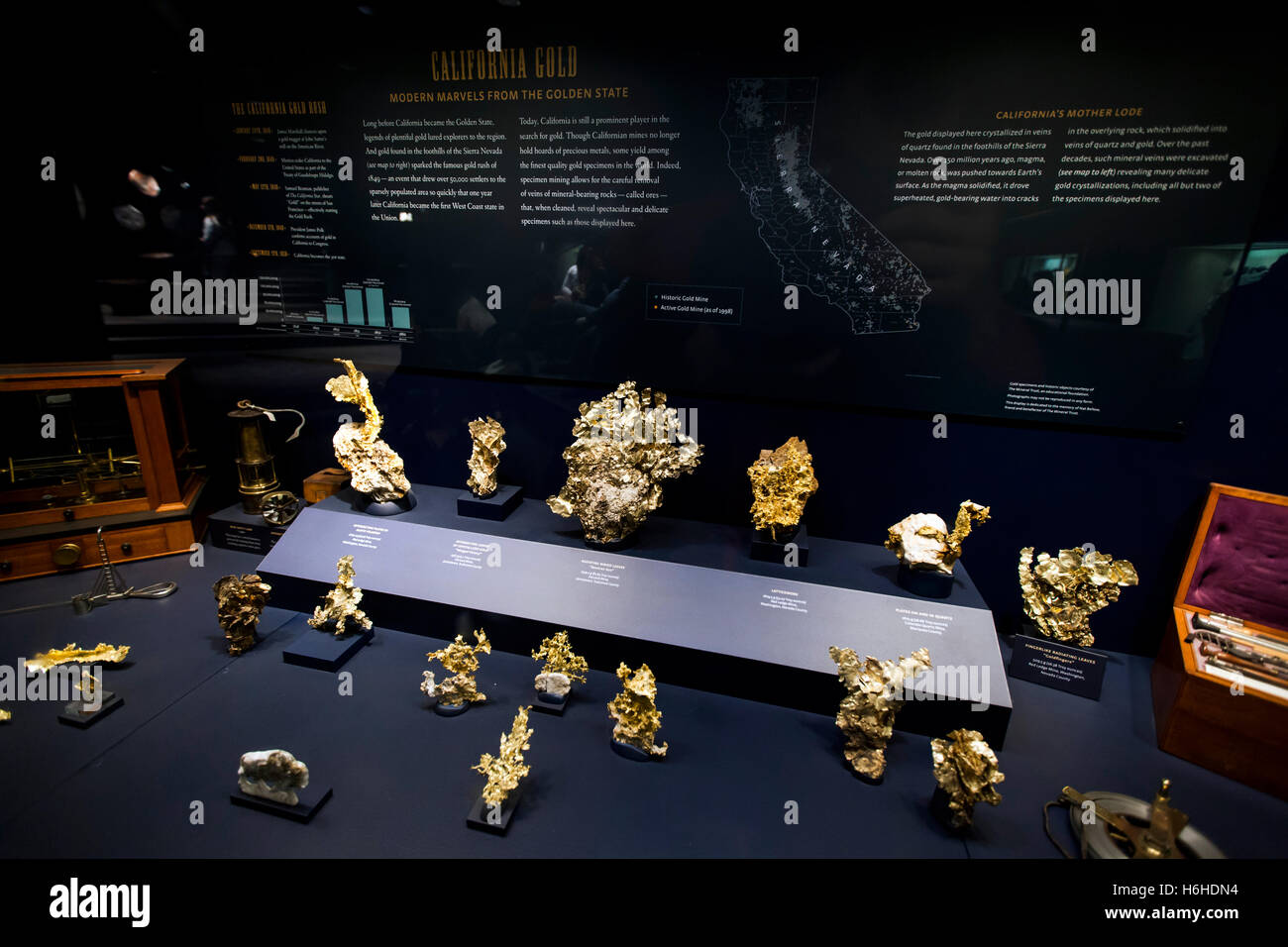 New-York, USA - NOV 19: California gold in display at the Museum of ...