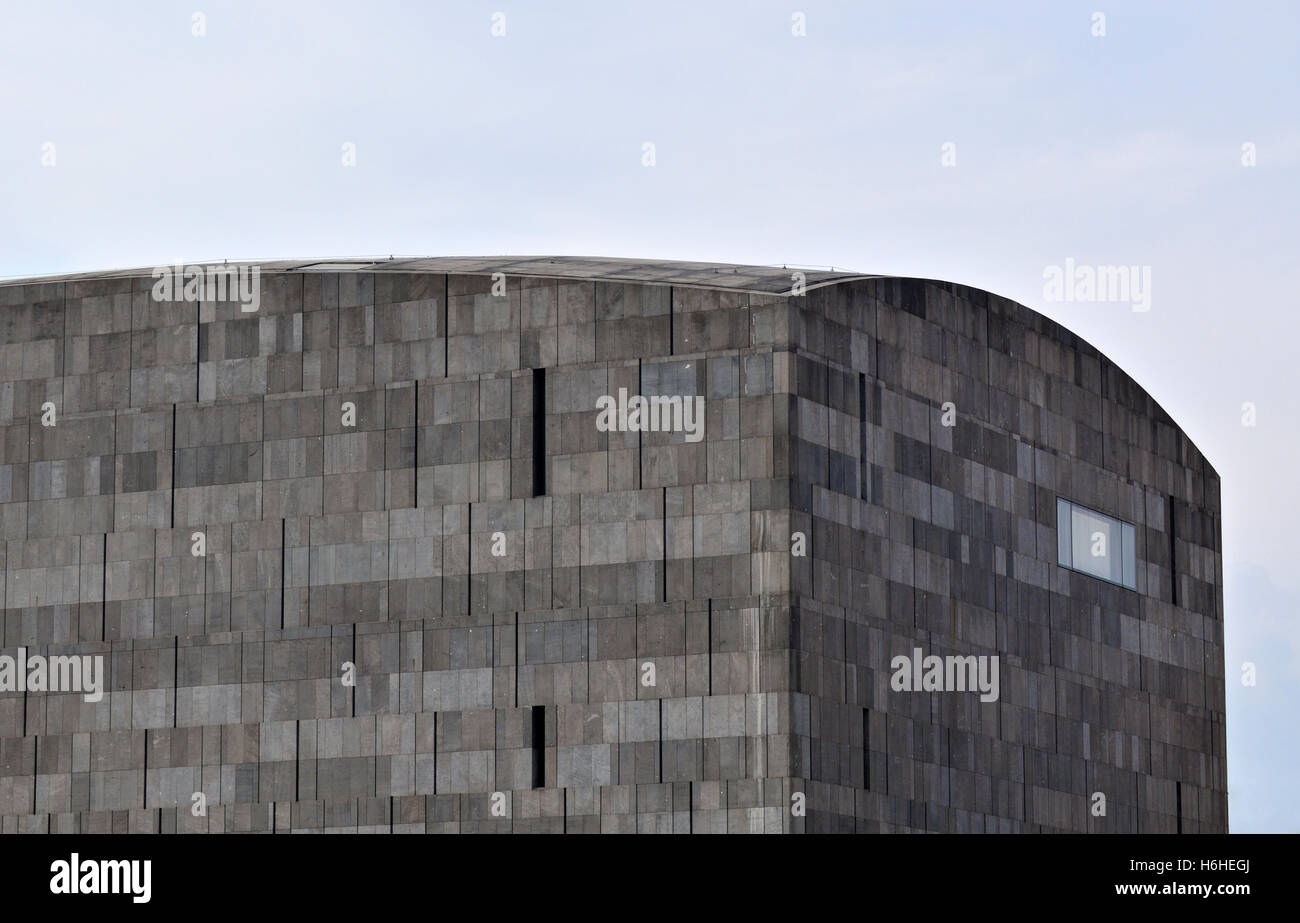 Basalt lava stone facade, detail, Museum Moderner Kunst, MUMOK, Museum ...