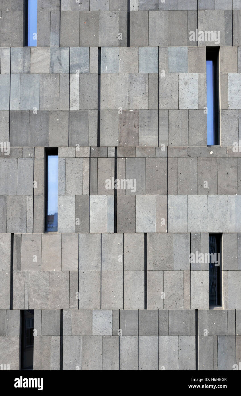Basalt lava stone facade, detail, Museum Moderner Kunst, MUMOK, Museum ...