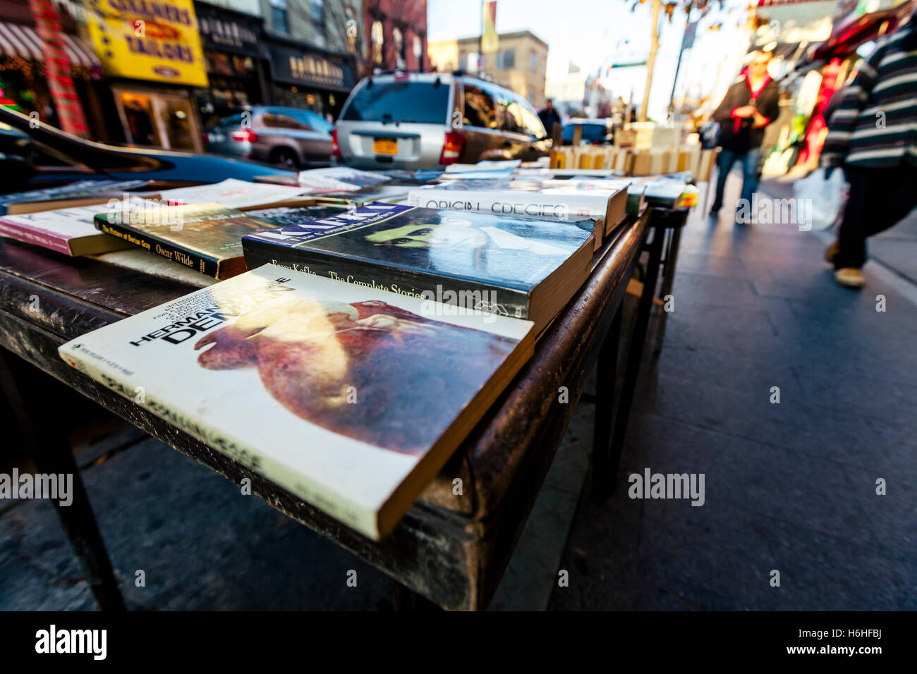 NEW-YORK - NOV 14: Book stand on the street in Brooklyn, New-York, USA ...