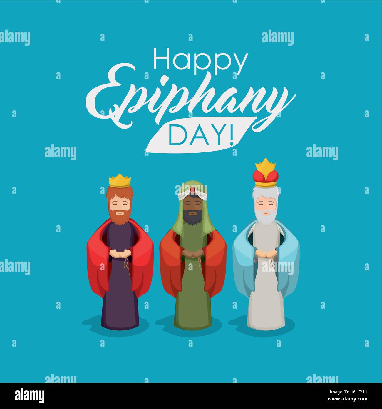 The three wisemen cartoons icon. Happy epiphany day holy night and ...