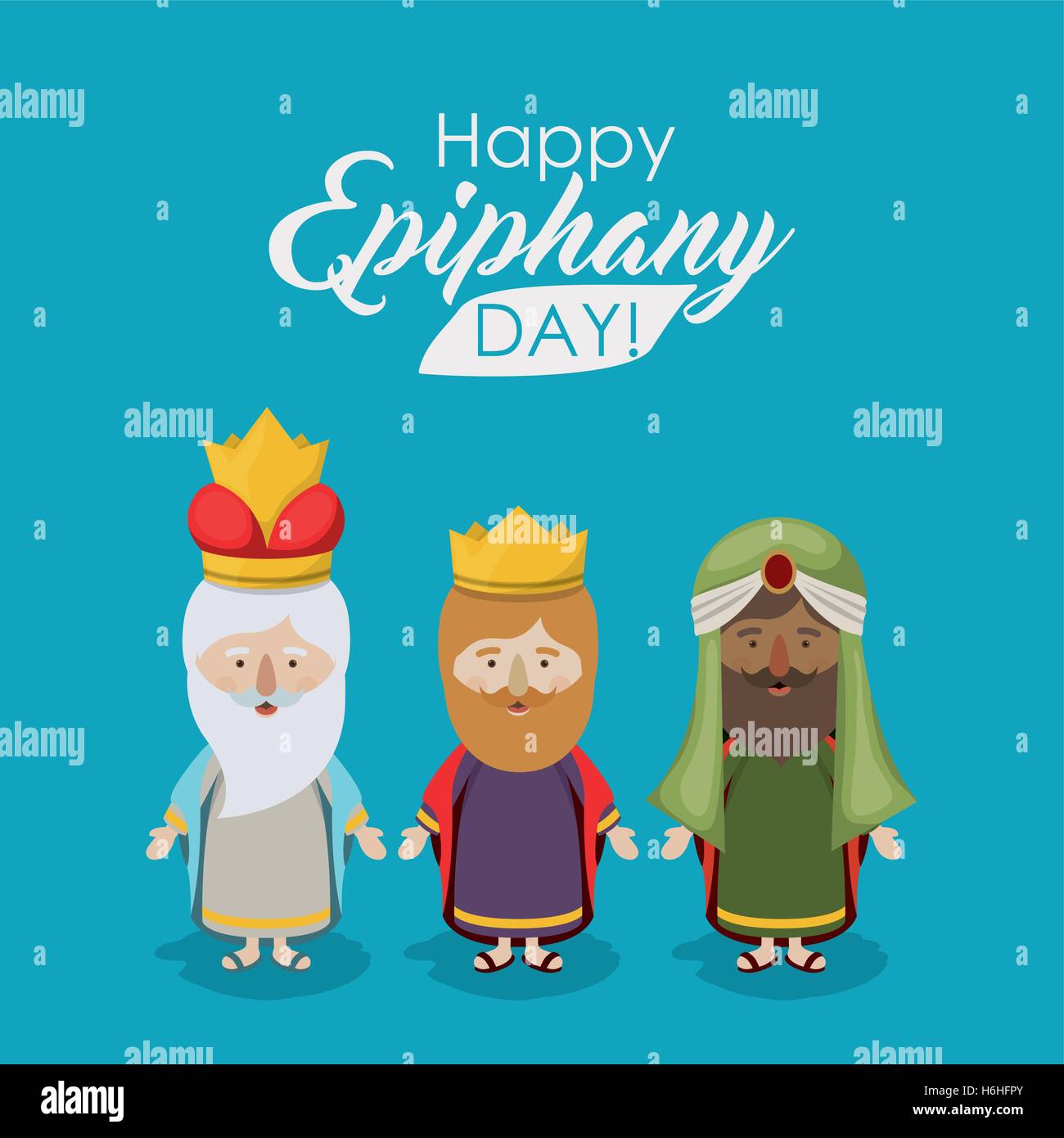 The three wisemen cartoons icon. Happy epiphany day holy night and ...