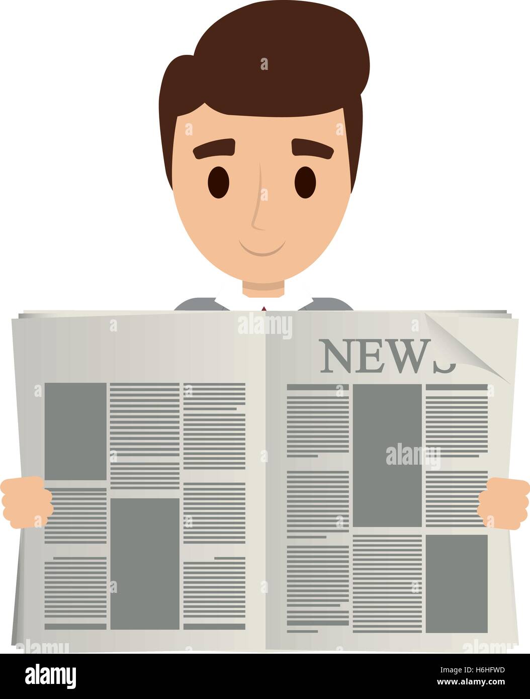 person reading the newspaper vector illustration design Stock Vector ...