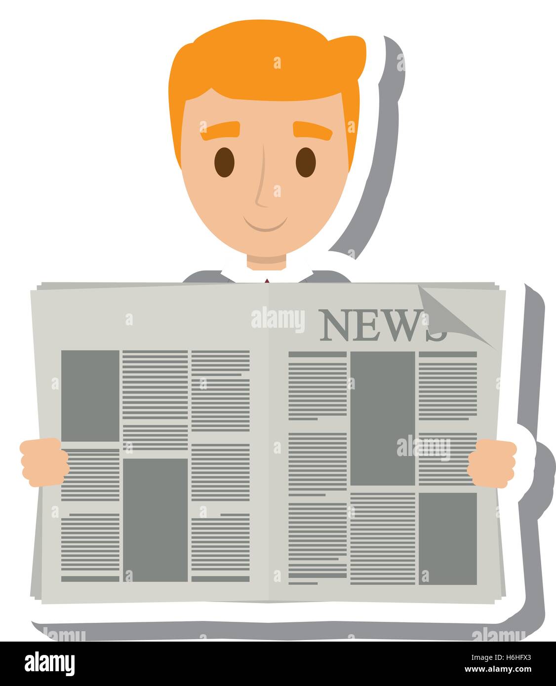 person reading the newspaper vector illustration design Stock Vector ...