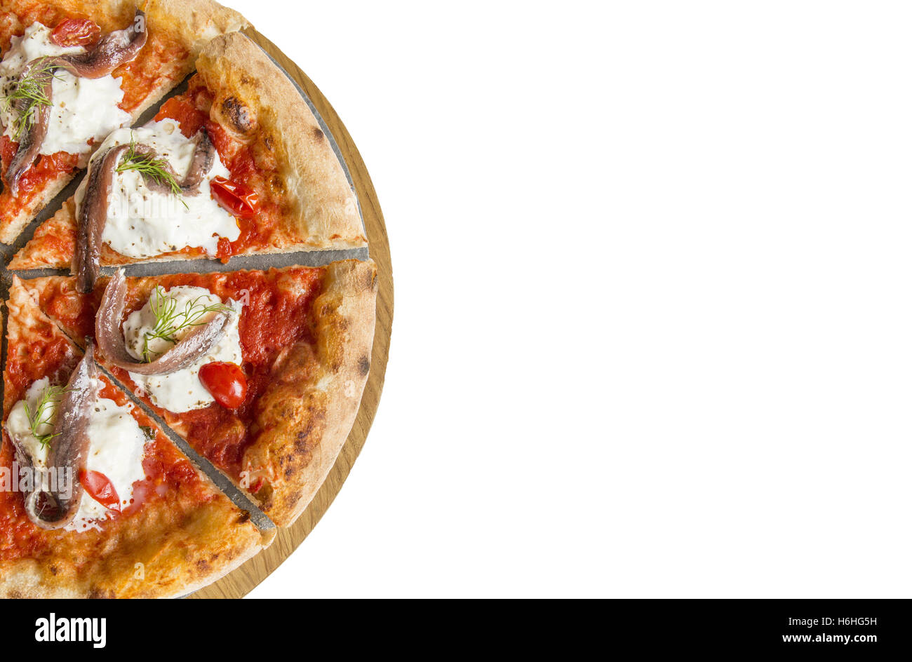 Rustic italian pizza on white background Stock Photo - Alamy