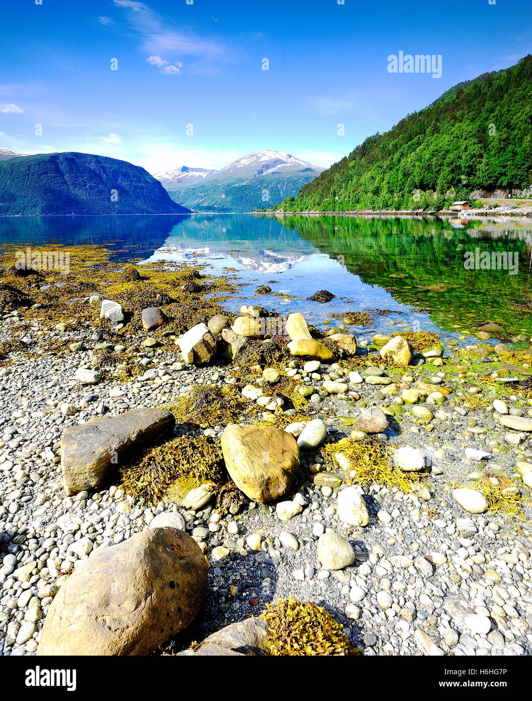 Reflections in the Fjord, Norway Stock Photo - Alamy