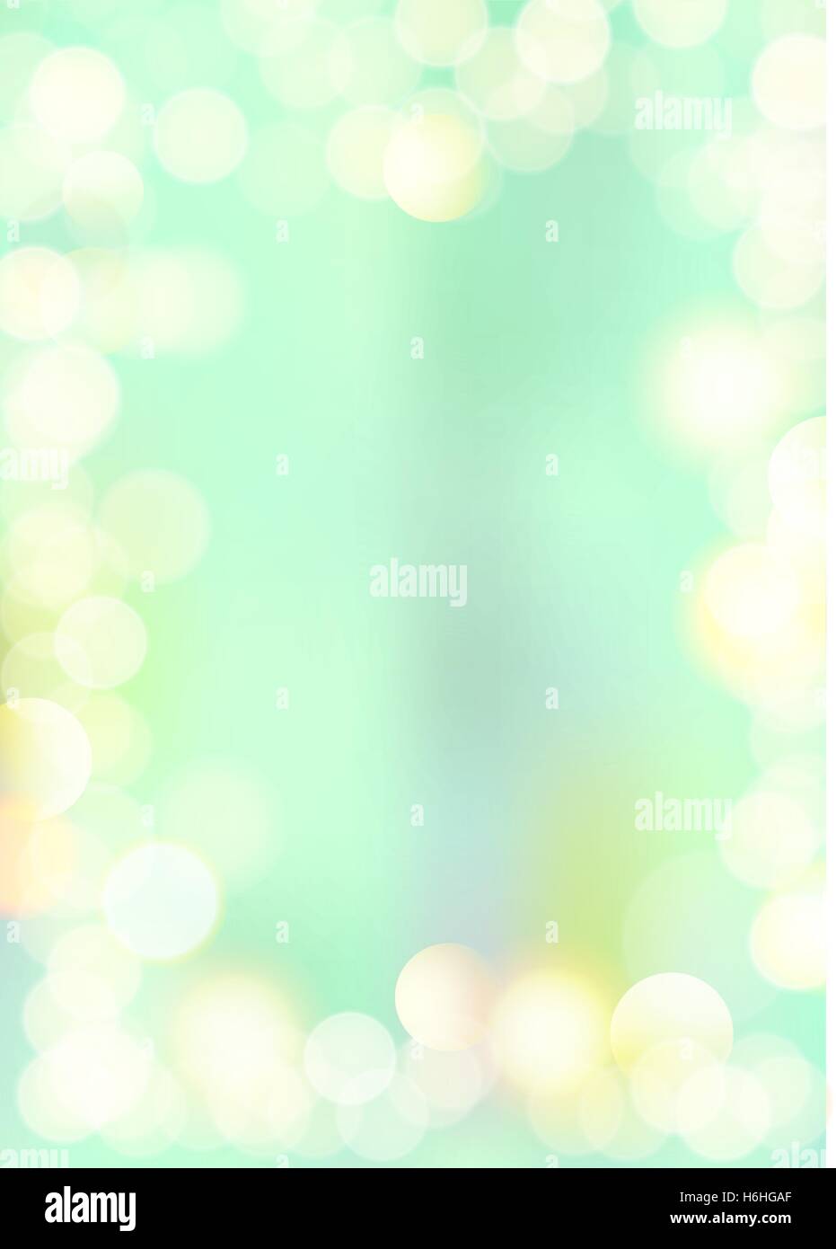 Vertical mint green gradient blank paper background with bokeh border ...