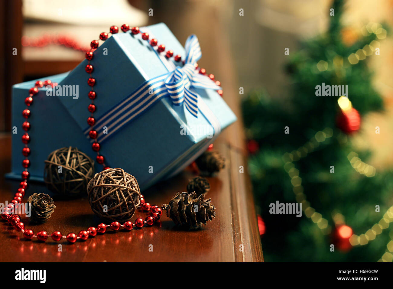 New Year gift box Stock Photo - Alamy