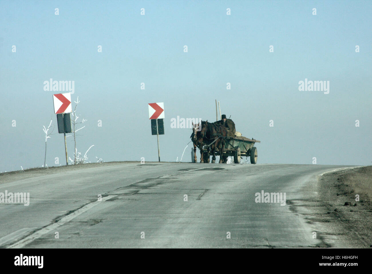 An old cart with road signs hi-res stock photography and images - Alamy