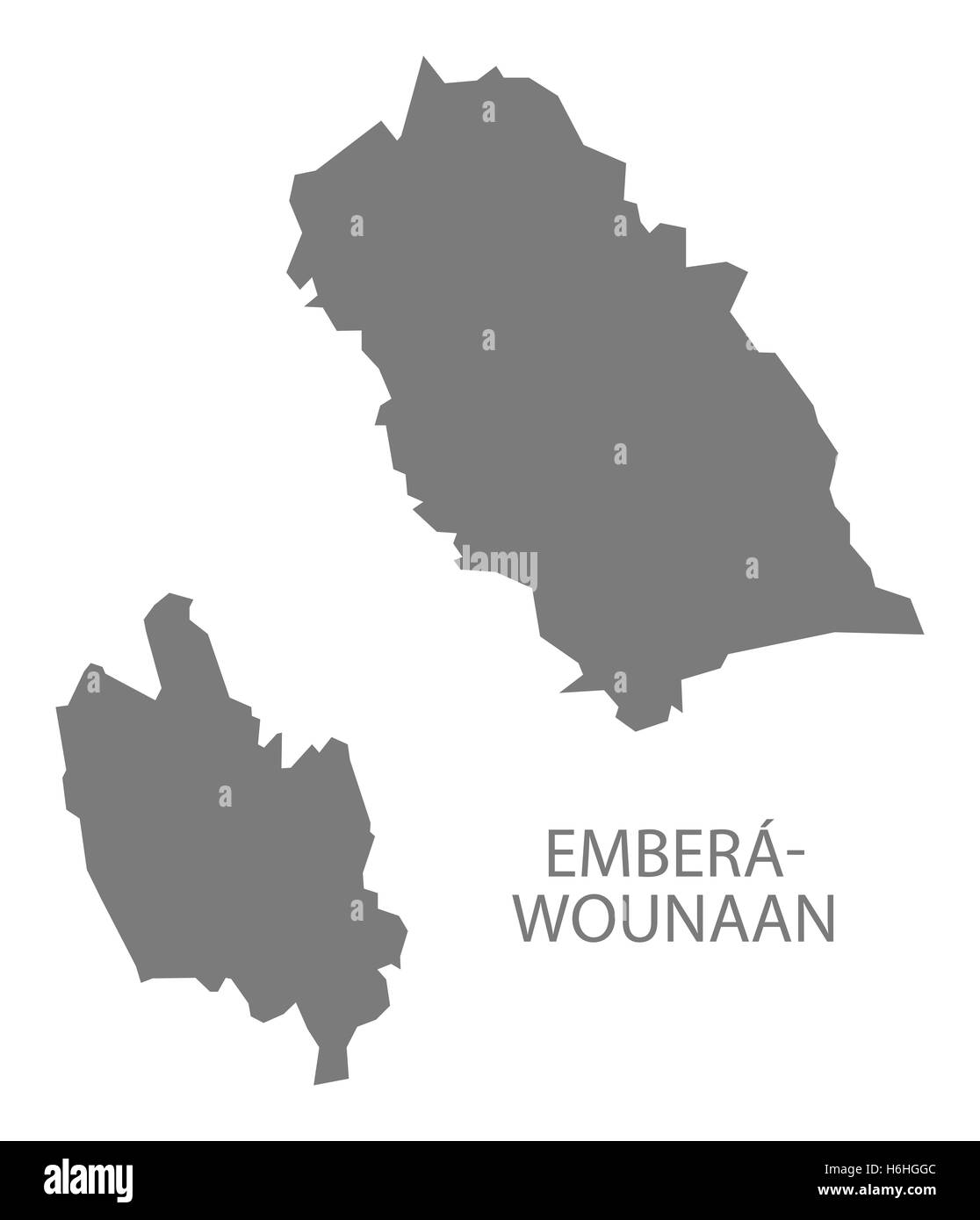 Embera-Wounaan Panama Map grey Stock Photo - Alamy