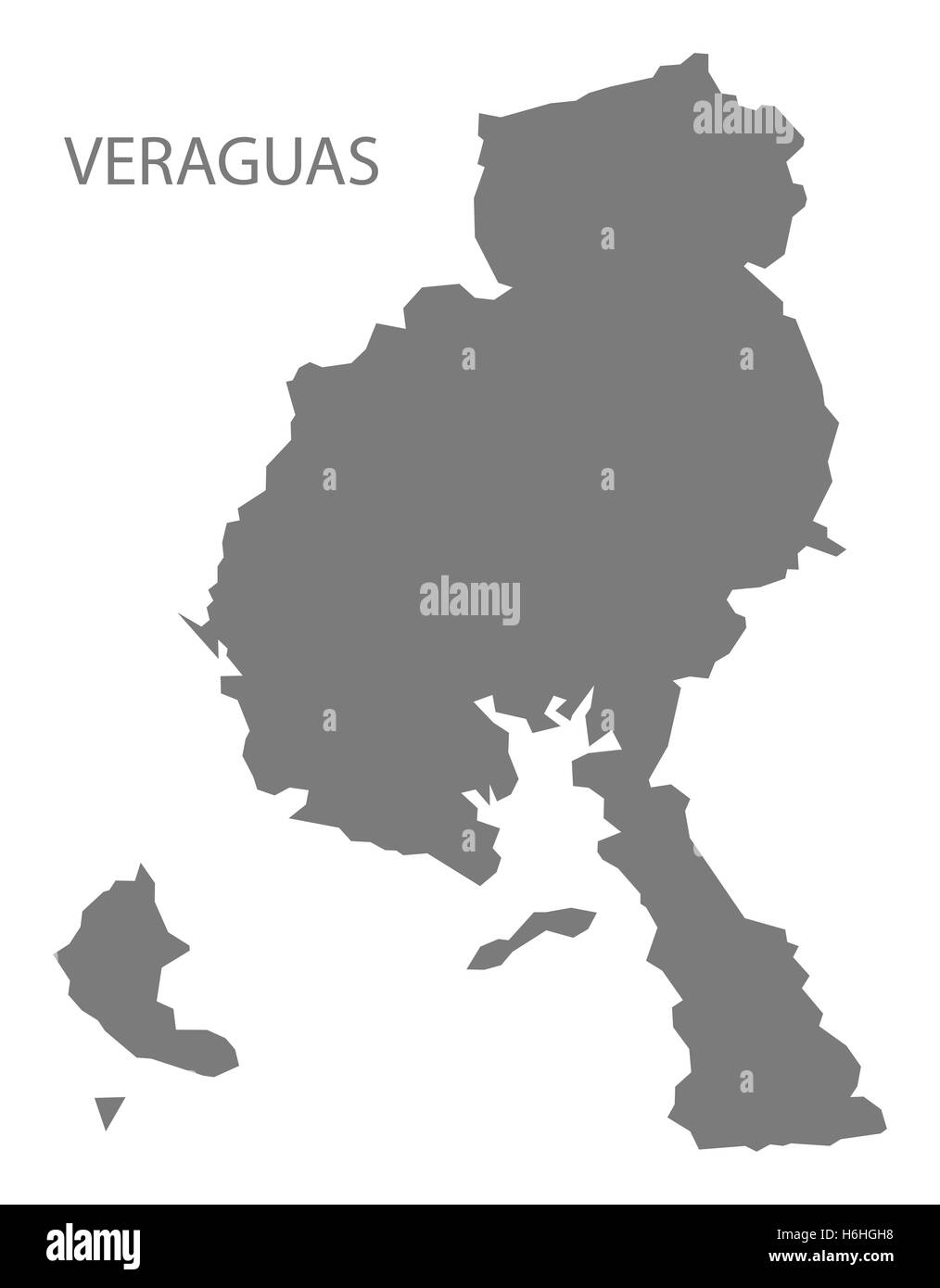 Panama administrative map isolated Black and White Stock Photos ...