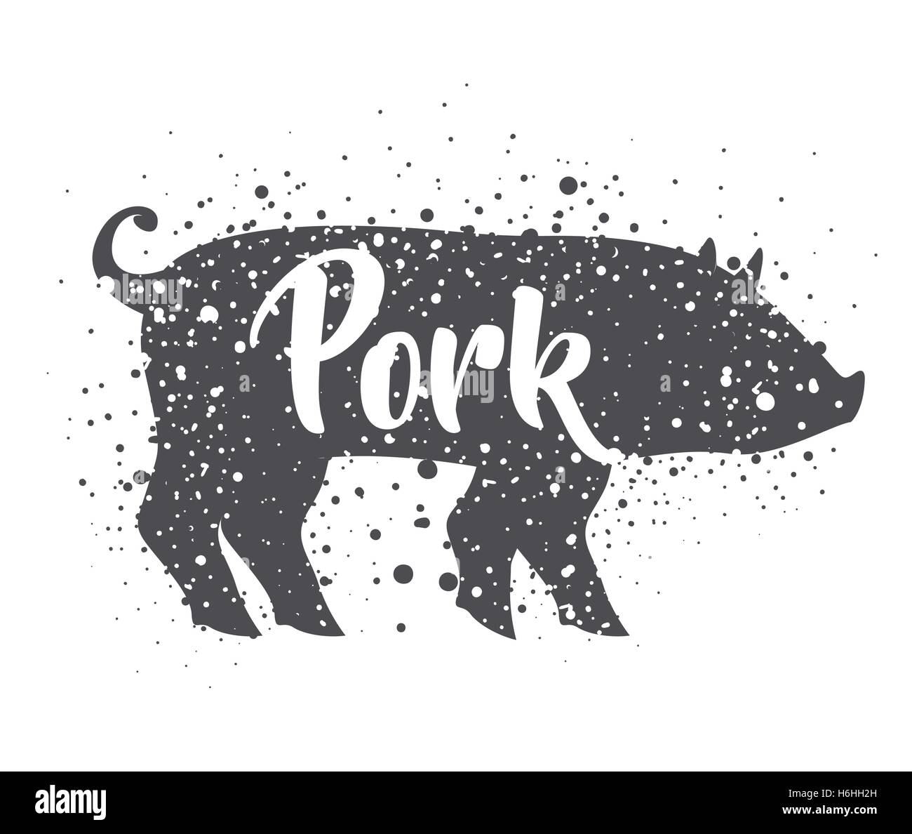 Pork icon. Animal life nature and fauna theme. Isolated design. Vector ...