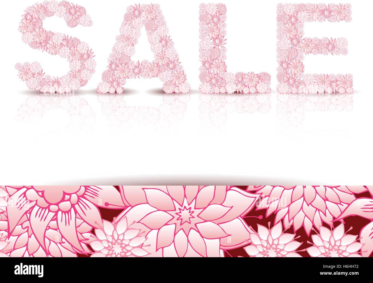 Sale concept background. Word SALE made of pink flowers. Bright sale ...