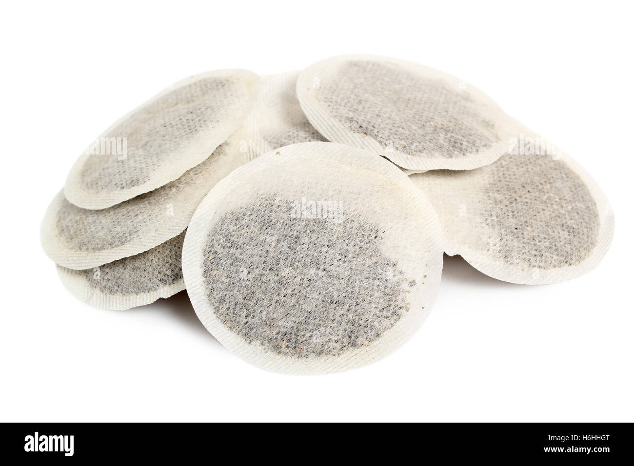 Round Tea Bags. Isolated with clipping path Stock Photo - Alamy