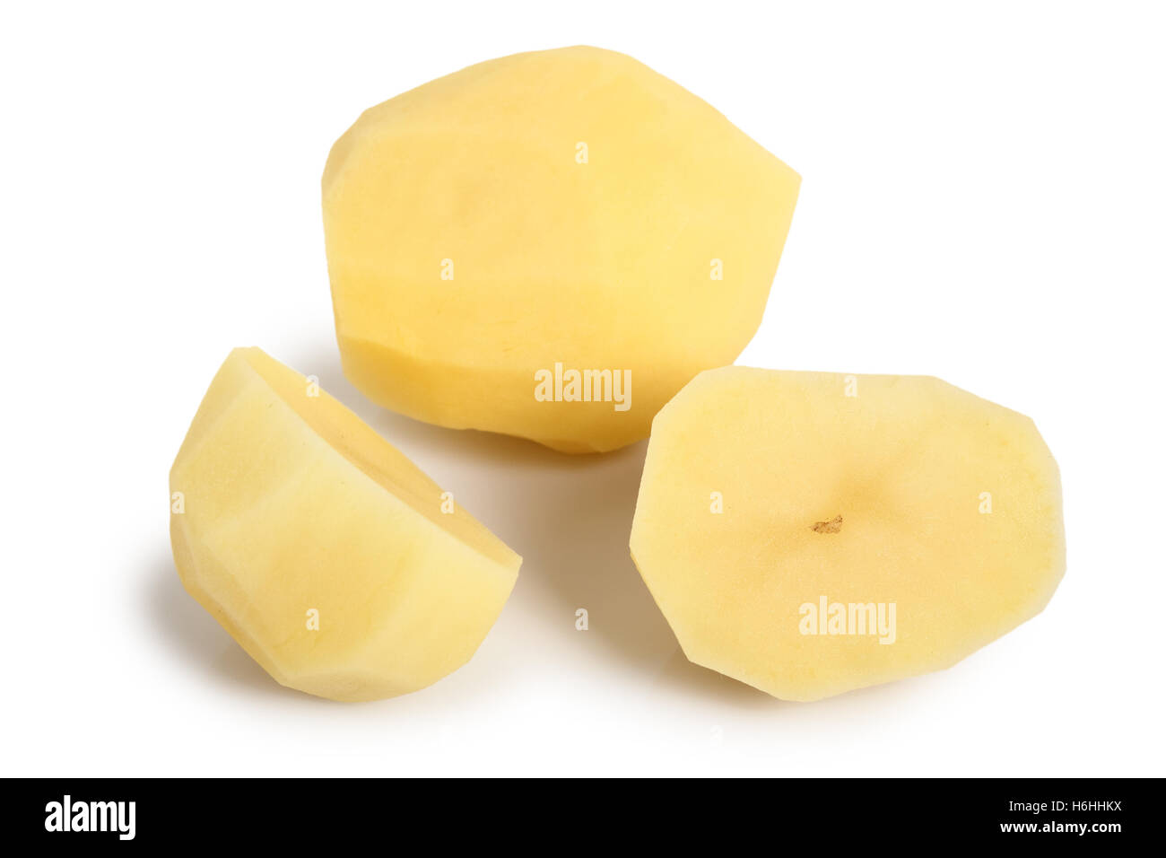 Raw peeled potato. Isolated on a white background Stock Photo - Alamy