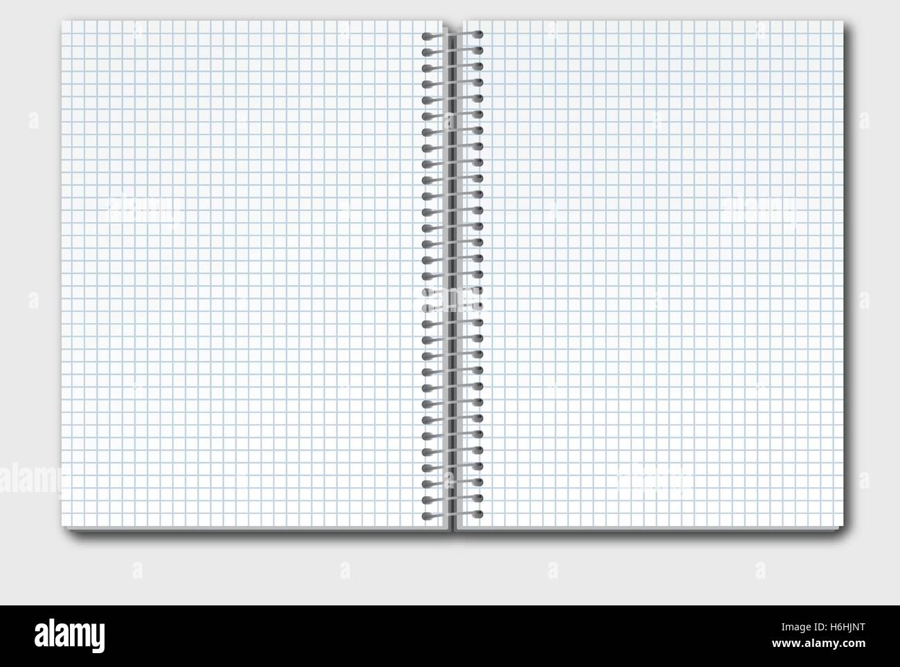 Open spiral notebook in square box with shadow Stock Vector Image & Art ...