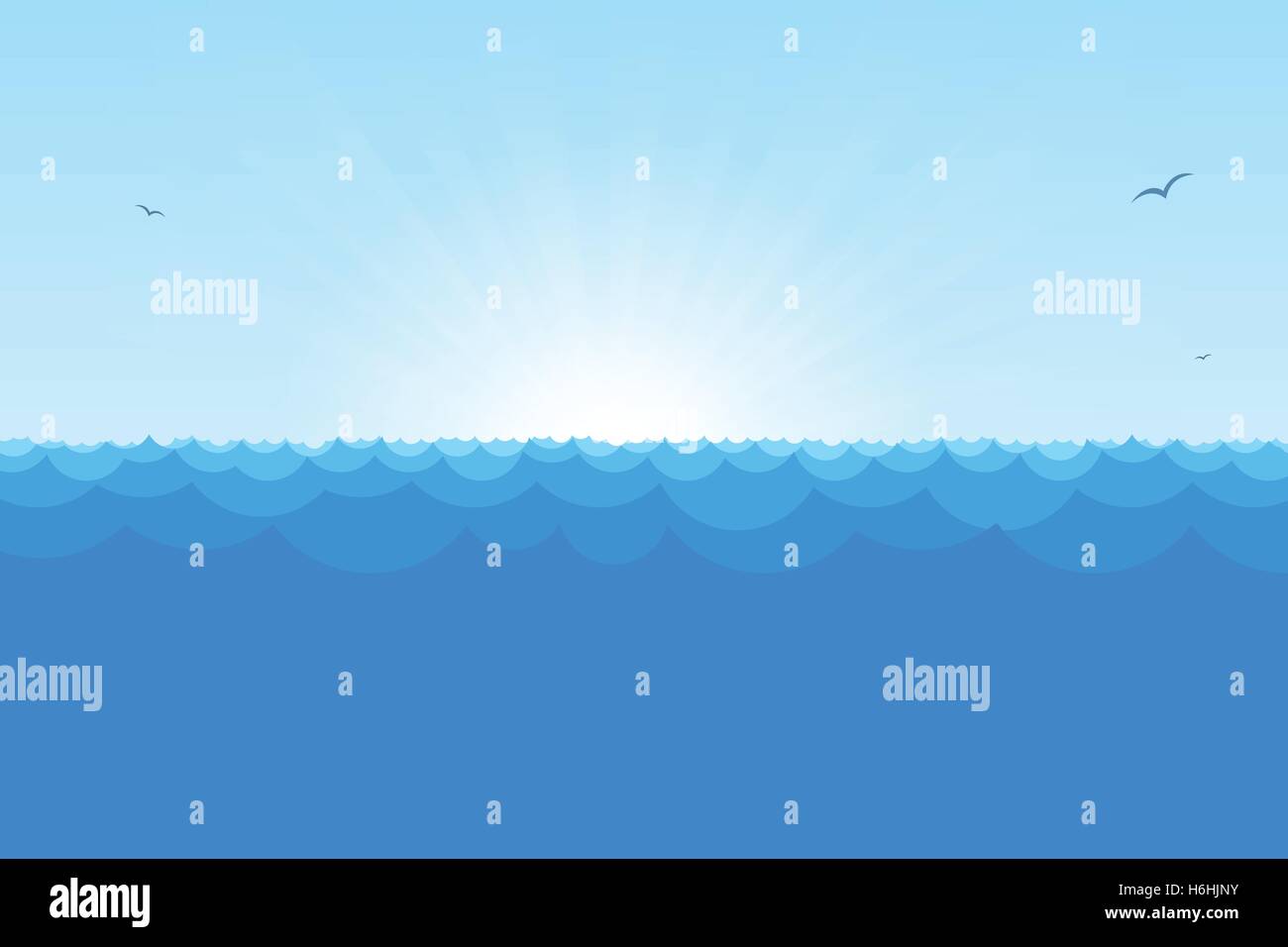 Beautiful view waves sea Stock Vector Images - Alamy