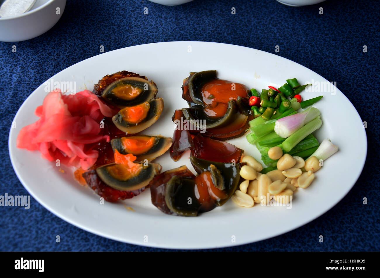 Appetizer century egg or pidan also known as preserved egg, hundred ...