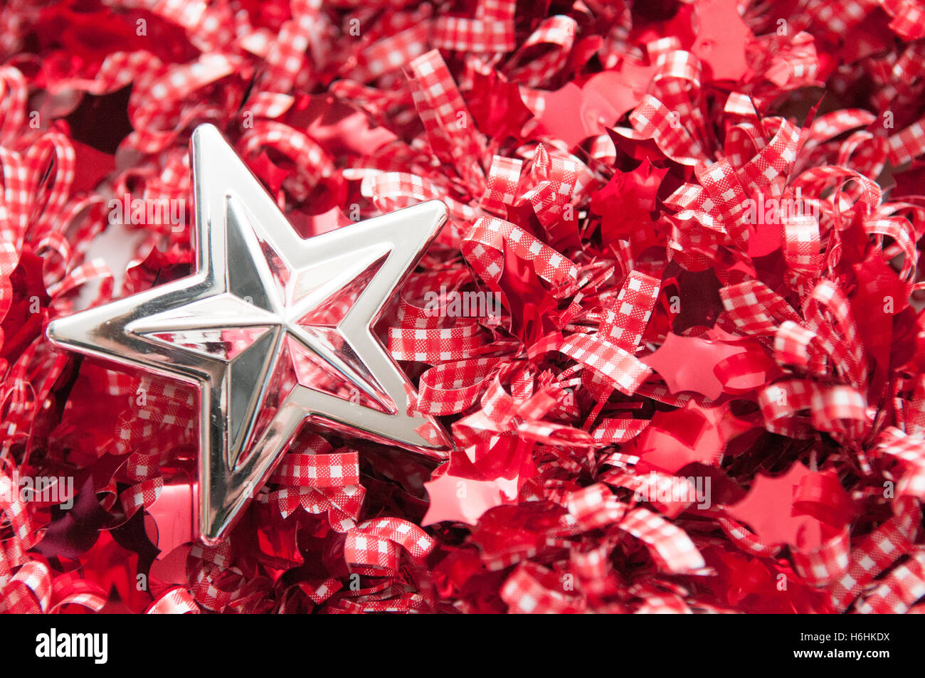 Christmas theme background with silver star shape decoration Stock ...